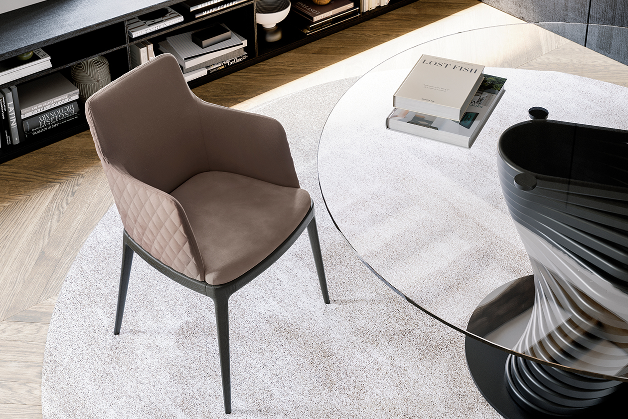 Silla moderna Max Diamond con base de madera | Eforma