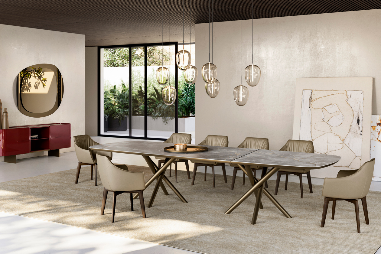 Baly Dining Table Ceramic Top XL | Eforma