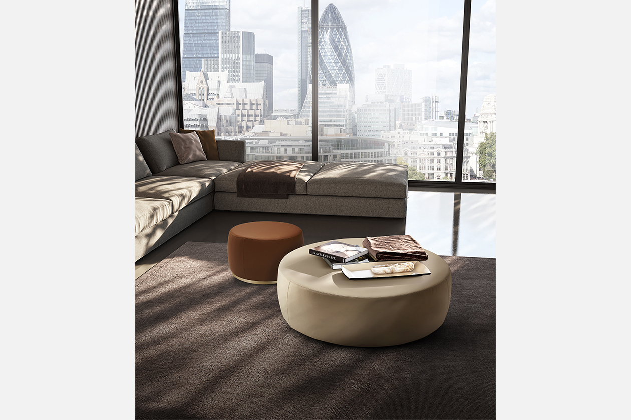 Modern Nuvola pouf with profile | Eforma